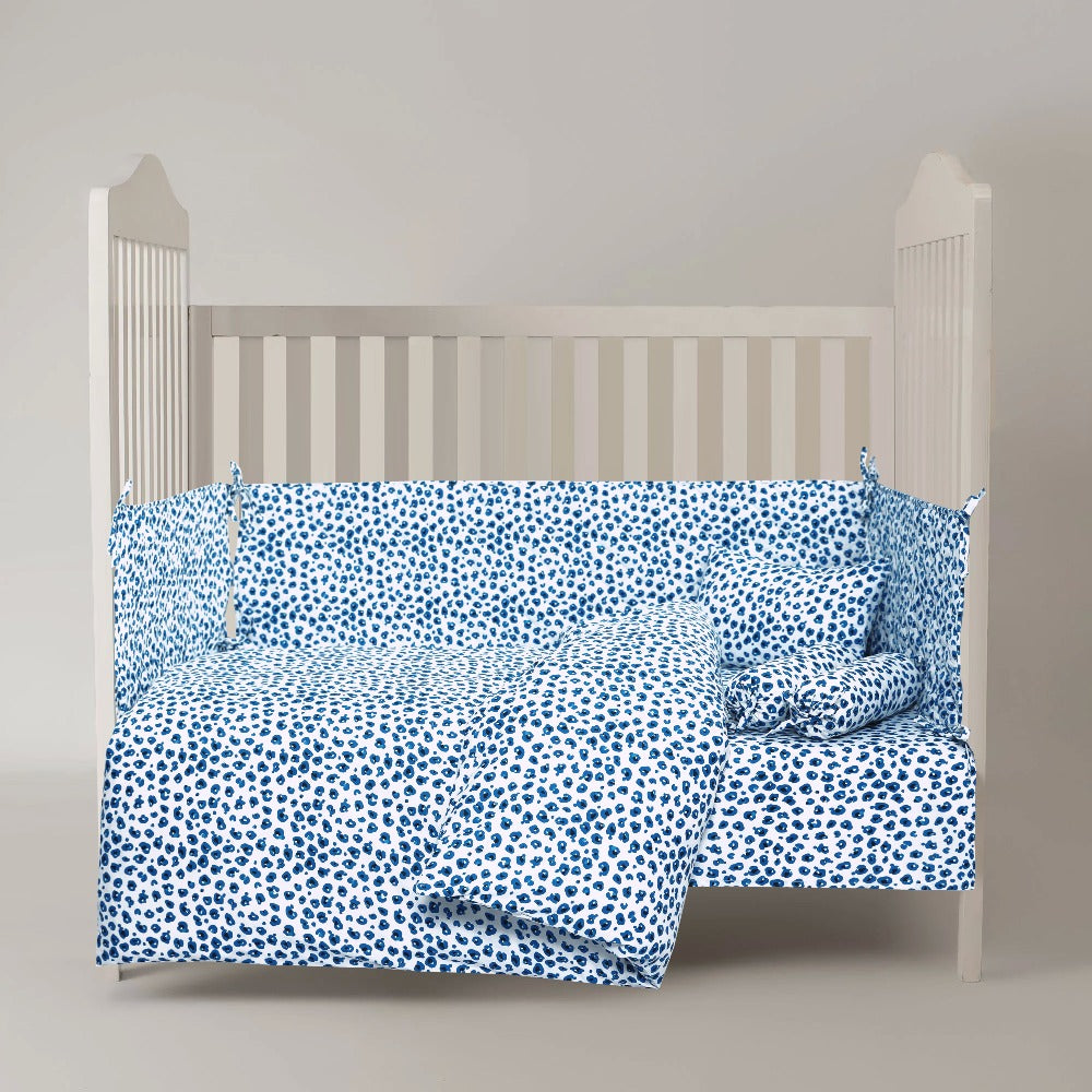 Cheetah Blue - Cot 9 Pcs Set – Tulips